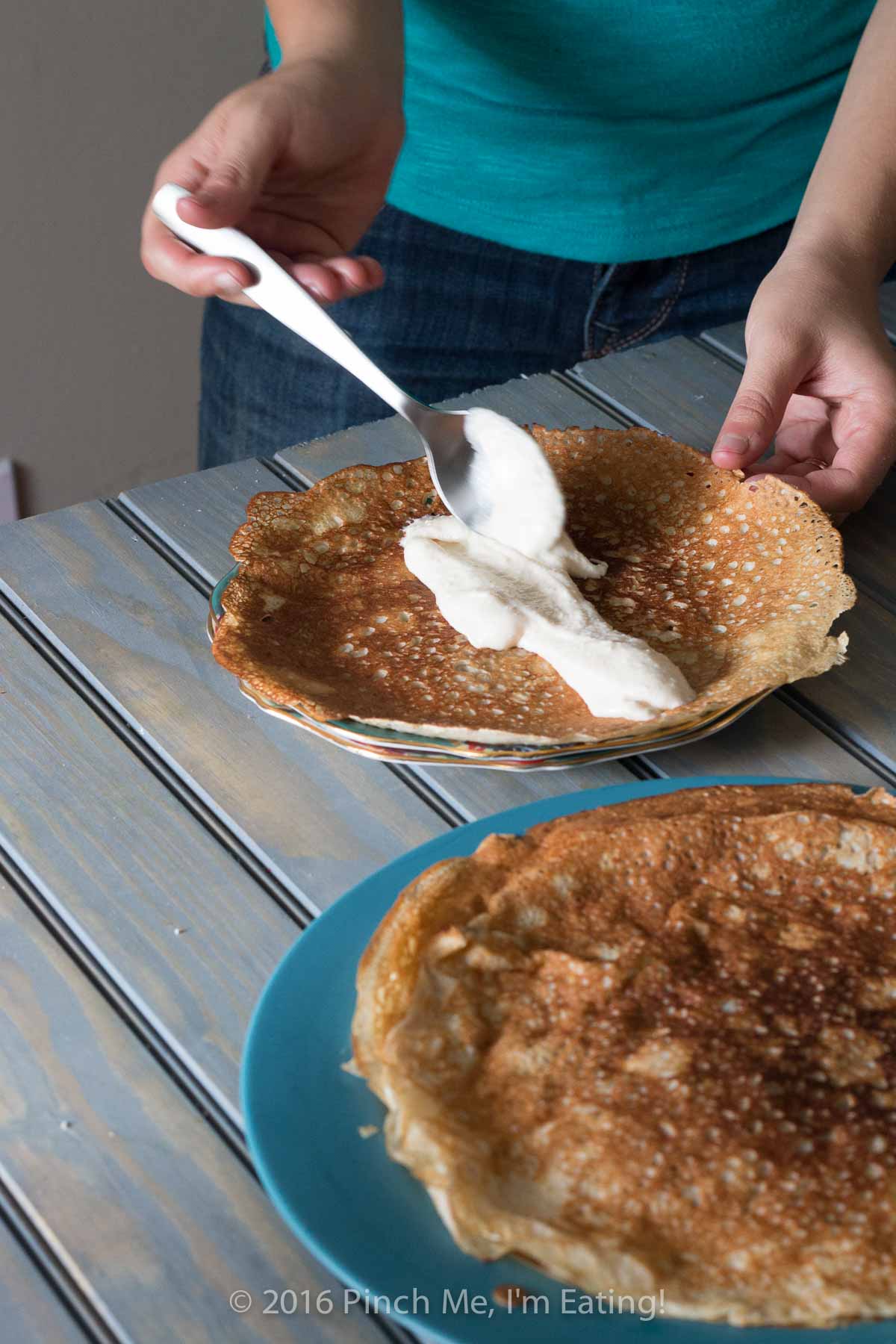 Lemon Ricotta Crêpes with Raspberry Sauce - Pinch me, I'm eating