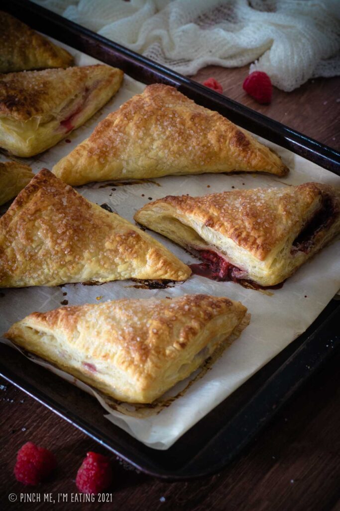 Easy Raspberry Nutella Turnovers with Puff Pastry - Pinch me, I'm eating